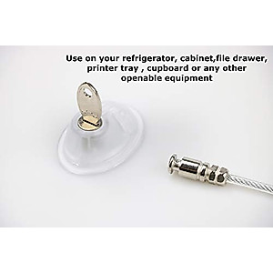 HoneSecur 2 Pack with 4 Keys Refrigerator Lock, File Drawer Lock, Fridge Freezer Door Lock, Cabinet Lock, Child Safety for Baby - Transparent