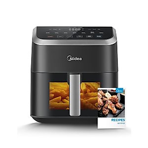 Midea Air Fryer 5.5 Quart with See-Thru Window, Heatexpress Rapid Air Technology, and 9 Preset Menus for Quick and Easy Meals