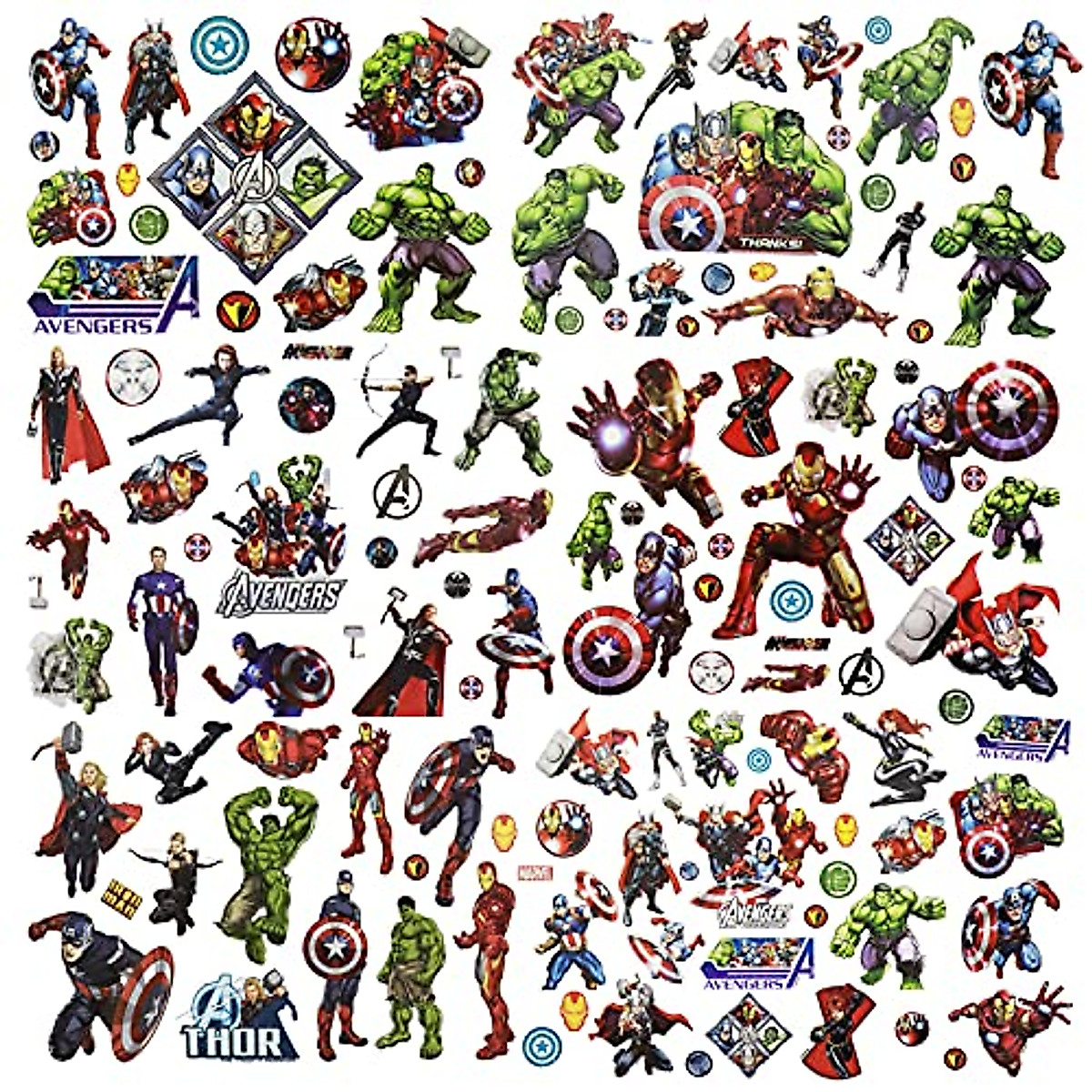 8 Sheets Superhero Temporary Tattoos Stickers for Kids Boys Girls Birthday Party Supplies Favors