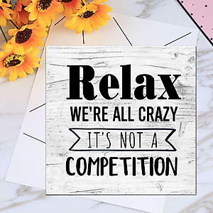 Relax We're All Crazy Wooden Name Plate for House Wooden Letter Name Signs Wood Framed Signs No Odor Beautiful Fairy Tale for Baby and Expecting