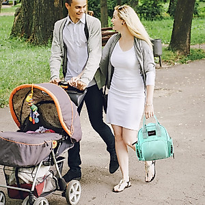 GZBABY Diaper Bag Waterproof Multifunctional Backpack Lightweight Handbag Small Nappy Bag,Newborn Gift for Mom(Green)