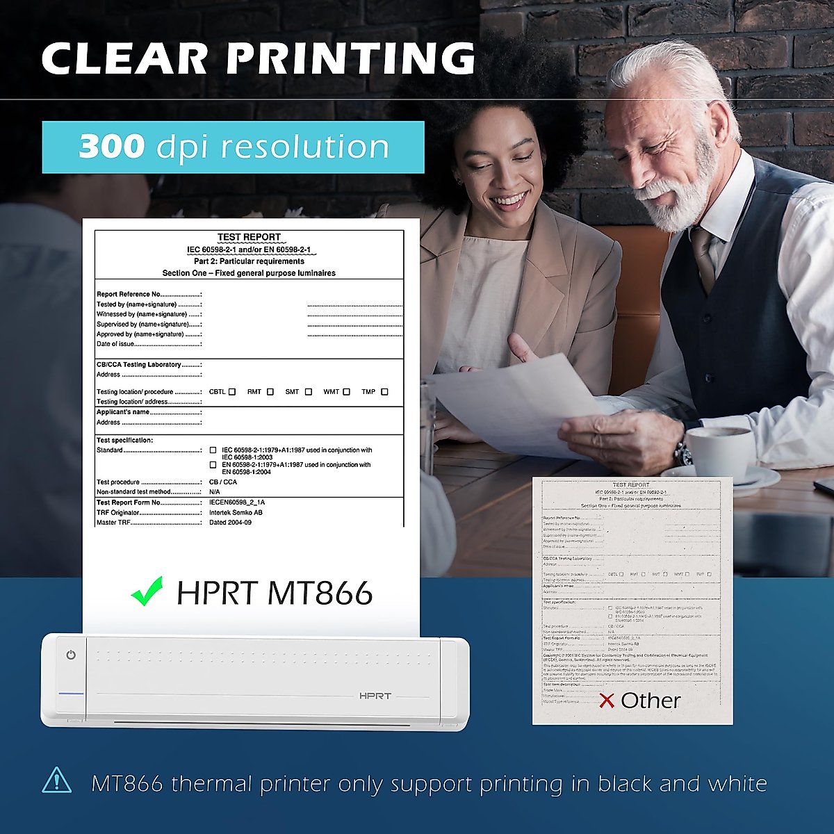 HPRT Portable Printer Wireless for Travel, Thermal Inkless Bluetooth Printer with Case, Support 8.5" X 11" US Letter, Compatible with iPhone Android MacBook Windows Laptops (Upgraded MT866)