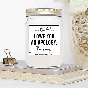Younique Designs Apology Gifts 8oz Candle - Im Sorry Gifts for Her, Apology Gifts for Her, Girlfriend, Wife - Sorry Gift, Apology Gift for Him, Men - Unique I'm Sorry Gifts (Lavender & Vanilla)