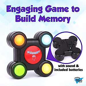 Point Games Memory Run - Electronic Memory Handheld Game with Lights - Competitive Maze Challenge Gameplay -Cognitive Developmental Brain Teaser Puzzle Toy - Kids Ages 6+
