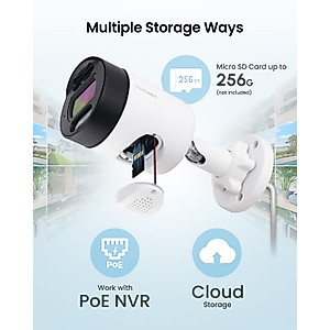 Veezoom Security IP Camera, 2 Way Audio 5MP PoE Security Camera, Full-Color Night Vision, Al Human Detection, Supports up to 256GB Micro SD, IP66 Weatherproof Outdoor Surveillance Cameras