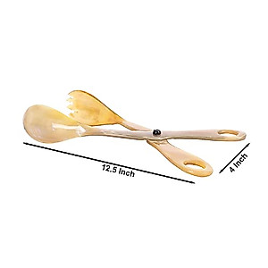 Hand crafted Natural Material Horn Salad Servers Ergonomic Scissors Shape Buffet Tongs Buffet Party Catering Serving Tongs Salad Tongs Cake Tongs Bread Tongs Kitchen Tongs