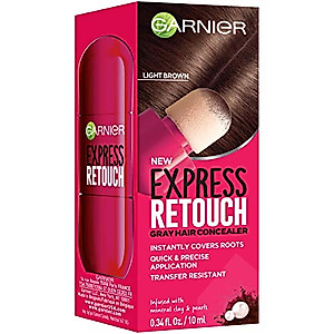 Garnier Hair Color Express Retouch Gray Hair Concealer, Instant Gray Coverage, Brown, 1 Count
