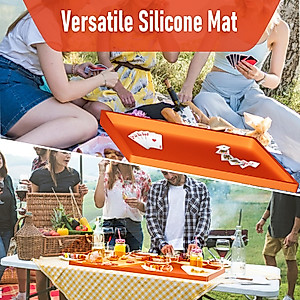 ShauBaby 28’’【Full Coverage Upgraded】Silicone Griddle Cover for Blackstone Griddle Protective Mat Cover Comes with 3pc Tools for Blackstone Accessories, Thicker Silicone Mat for Outdoor Griddle