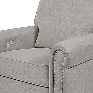 Namesake Linden Electronic Recliner and Swivel Glider with USB Port in Performace Grey Eco-Weave, Water Repellent & Stain Resistant, Greenguard Gold & CertiPUR-US Certified