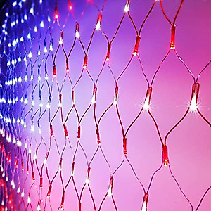 420 LED American Advanced Flag String Lights, Waterproof Led Flag Net Light of The United States for Yard,Garden Decoration, Festival, Holiday, Party Decoration,Christmas Decorations (Plug in Power)