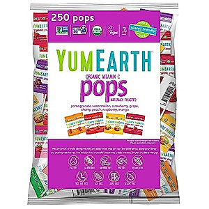 YumEarth Organic Vitamin C Pops Variety Pack, 250 Fruit Flavored Favorites Lollipops, Allergy Friendly, Gluten Free, Non-GMO, Vegan, No Artificial Flavors or Dyes