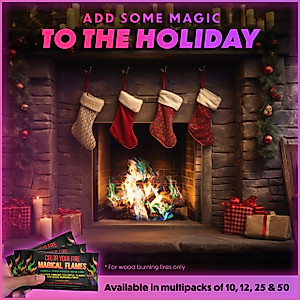 Magical Flames Fire Color Changing Packets for Campfires, Fire Pit, Outdoor Fireplaces - Camping Essentials for Kids & Adults – 12 Pack, Jumbo Flames