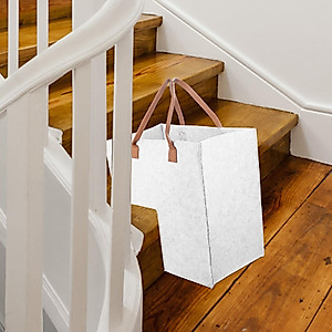 Cabilock Stair Baskets, Stair Step Storage Organizer Staircase Basket Laundry Basket Dirty Clothes Basket Toy Baskets for Laundry Clothes Hampers Containers Light Grey