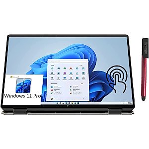 HP 2022 Spectre x360 2-in-1 16" 3K Touchscreen Laptop, Intel Quad-Core i7-11390H, 16GB DDR4 RAM, 2TB PCIe SSD, WiFi 6, Backlit KB, Fingerprint Reader, Thunderbolt 4, Windows 11 Pro, 64GB Flash Stylus