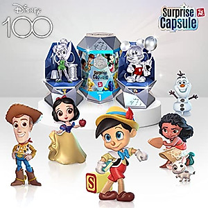 YuMe Disney 100 Mystery Capsules - Rare Pixar & Disney Vinyl Figurines, Series 1 Blind Bag Collectibles 12 Pack