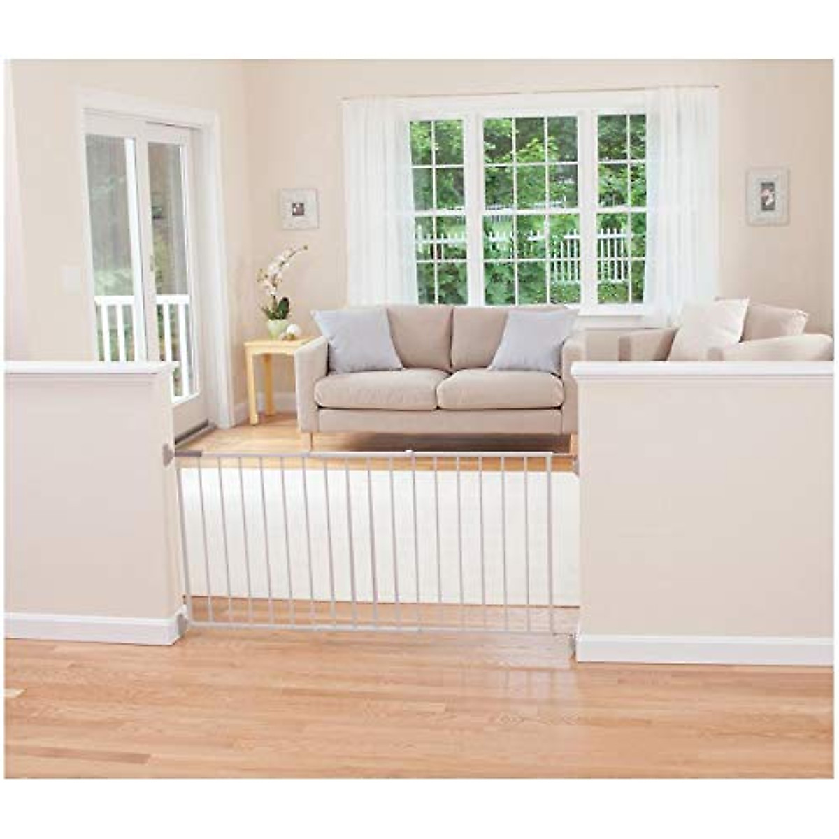 Sliding Metal Safety Gate - White, 40" to 64"