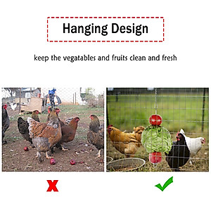 Upgraded Extended Hanging Feeder, Chicken Vegetable Hanging Feeder Toy,Chicken Vegetable String Bag Poultry Fruit Holder Chicken Cabbage Feeder Treat Feeding Tool,Chicken Veggies Skewer (Packag1)