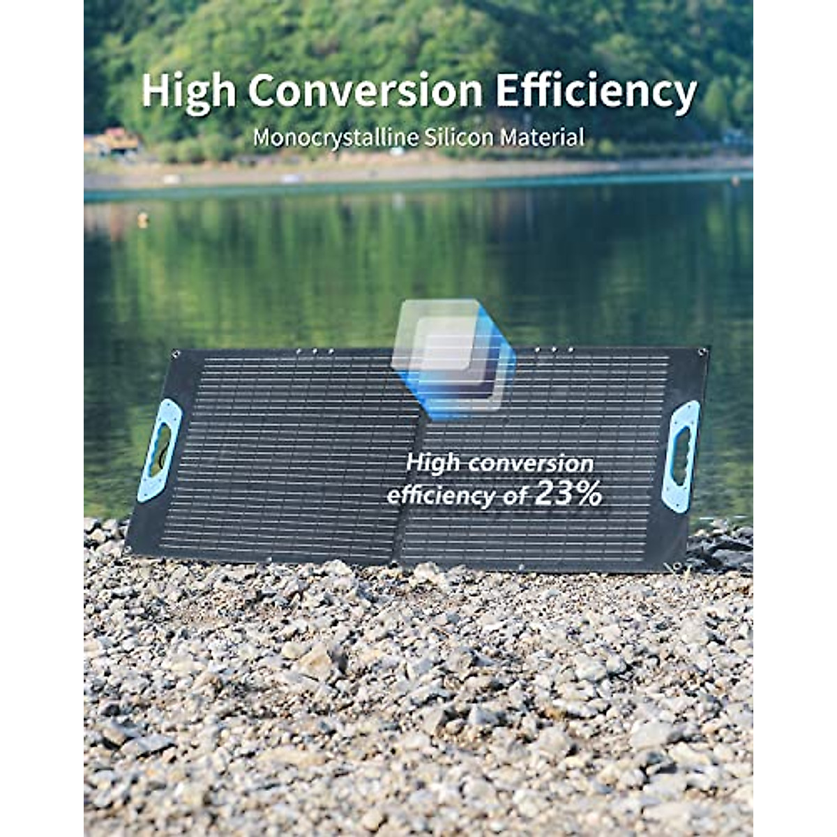 ENERNOVA Portable Solar Panel 80W for Solar Generator Power Station Foldable IP68 Waterproof