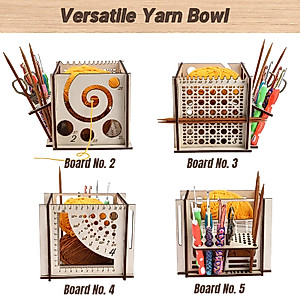 SGIBYN All-in-One Wooden Yarn Bowl for Knitting with Needle Tubes and Velvet Storage Bag.Multifunctional Knitting Tool, Wooden Yarn Bowl Knitting Bowl, Yarn Organizers and Storage.