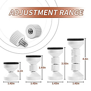 dadop Adjustable Threaded Bed Frame Anti-Shake Tool for Bed, Headboard Stoppers, Bedside Headboards Prevent loosening Anti-Shake Fixer, Easy Install (2pcs White Upgrade Version, 40-100mm)