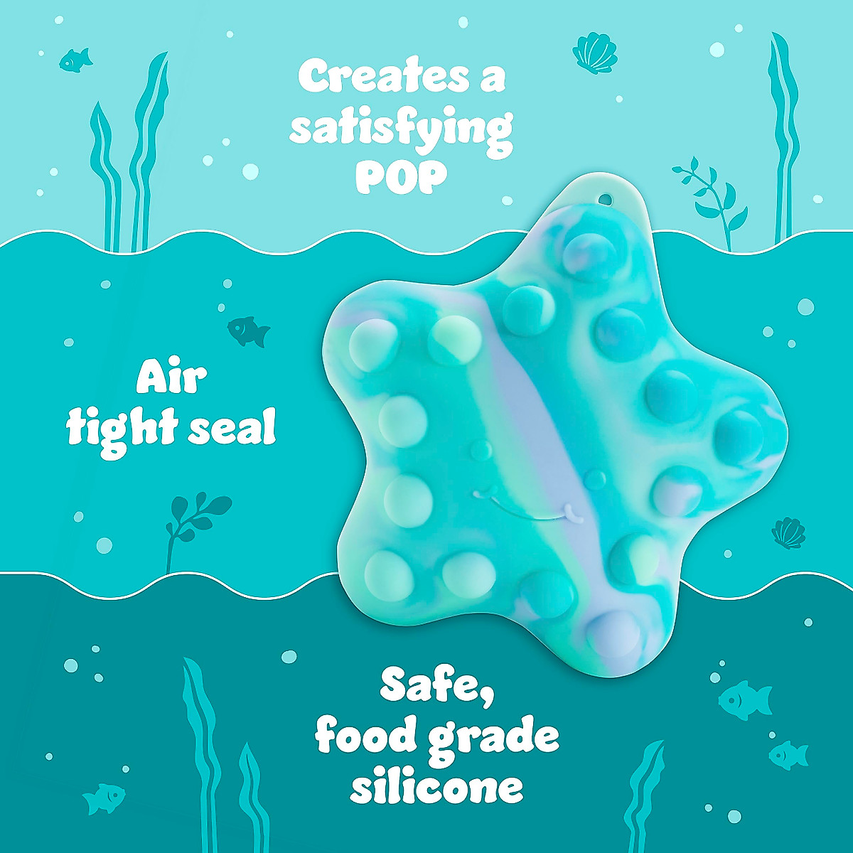 Munchkin® Pop Squish™ Bath Toy, Mold Free Baby and Toddler Bathtub Toy with Sensory and Fidget Play, Starfish