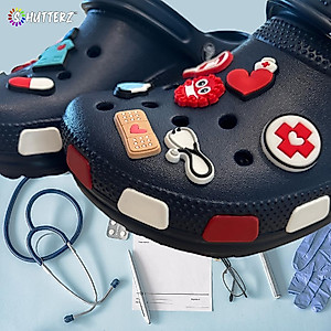 SHUTTERZ (BLACK 14 Pack Colored Charms, Compatible with Classic Crocs, Functional Charms for Girls, Boys, Kids, Teens, Men, Women