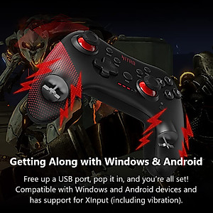 Acer Nitro Wired Gaming Controller - Featuring Joystick, Directional Pad, Turbo Button, Action Buttons and LED Indicator Lights - Compatible with Windows and Android Devices