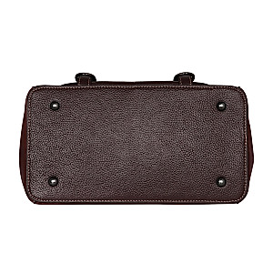 Iswee Leather Shoulder Bags for Women Satchel Bags Vintage Designer Crossbody Purses Tote Bags with Zipper Top-Handle (Coffee)