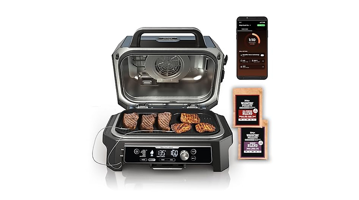 Ninja Woodfire XL Pro Connect Grill & Smoker | Smart 7-in-1