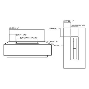 Prism Hardscapes Tavola 4 Fire Table in Pewter - NG