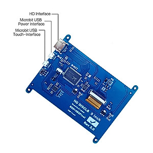 Aibesy 5 Inch HD Capacitive Touchscreen Display 800480 Resolution Small Portable Monitor with USB HD Interface Compatible with Raspberry Pi Educational Tool