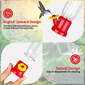 ORIENTOOLS Hummingbird Feeder with Window Hanger- 2pcs Window Bird Feeder, 2.2 oz/Pc Mini Hanging Flower Bird Feeders for Suction Cup