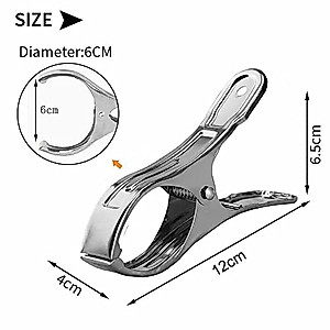 6pcs Stainless Steel Large Beach Towel Clips Clothespins Clothes Pegs Clothes Hanger Clamp Storage Organization Clip Hanger