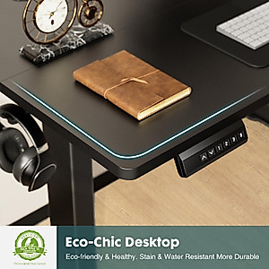 Sweetcrispy Standing Desk with Keyboard Tray, 55 x 24in Adjustable Height Electric Stand Up Desk Standing Computer Desk Home Office Desk Ergonomic Workstation with 3 Memory Controller, Black