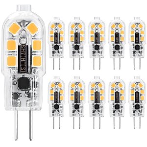G4 LED Bulbs 12V 20W Halogen Bulb Replacement, HengBo G4 Bi Pin Base JC Type T3 Light Bulb Warm White 3000K for Under Cabinets Home Lights, Non-Dimmable, (Pack of 10)