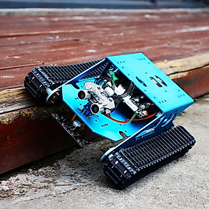Raspberry Pi 4B 3B+ Camera DIY Electronic Kit Ffor Teens Adults Programmable G1 Tank Smart Robot Car Kit（Raspberry Pi NOT Include）