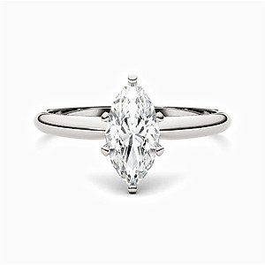 WSX Real Gold 1ct Marquise Moissanite Engagement Rings for Women Wedding Promise Infinity Rings Name Personalized for Her