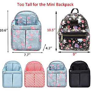 HOYOFO Mini Backpack Organizer Insert Small Shoulder Bag Divider for Rucksack Purse Lightweight Nylon, Light Blue