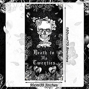 Death to My Twenties Decorations Rip to My 20s Door Cover 30th Birthday Party Backdrop Skull Door Banner for Death to My 20s Party Supplies Background Photo Props