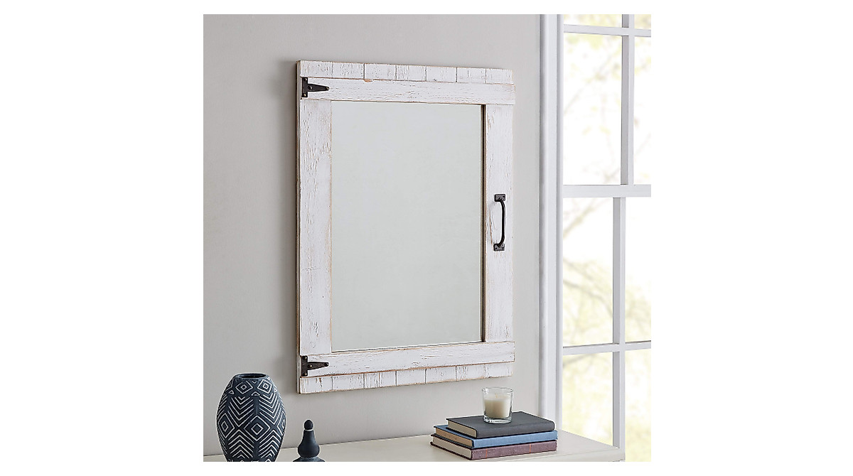 FirsTime & Co. Rustic White Wall Mirror - 32"H x 24"W