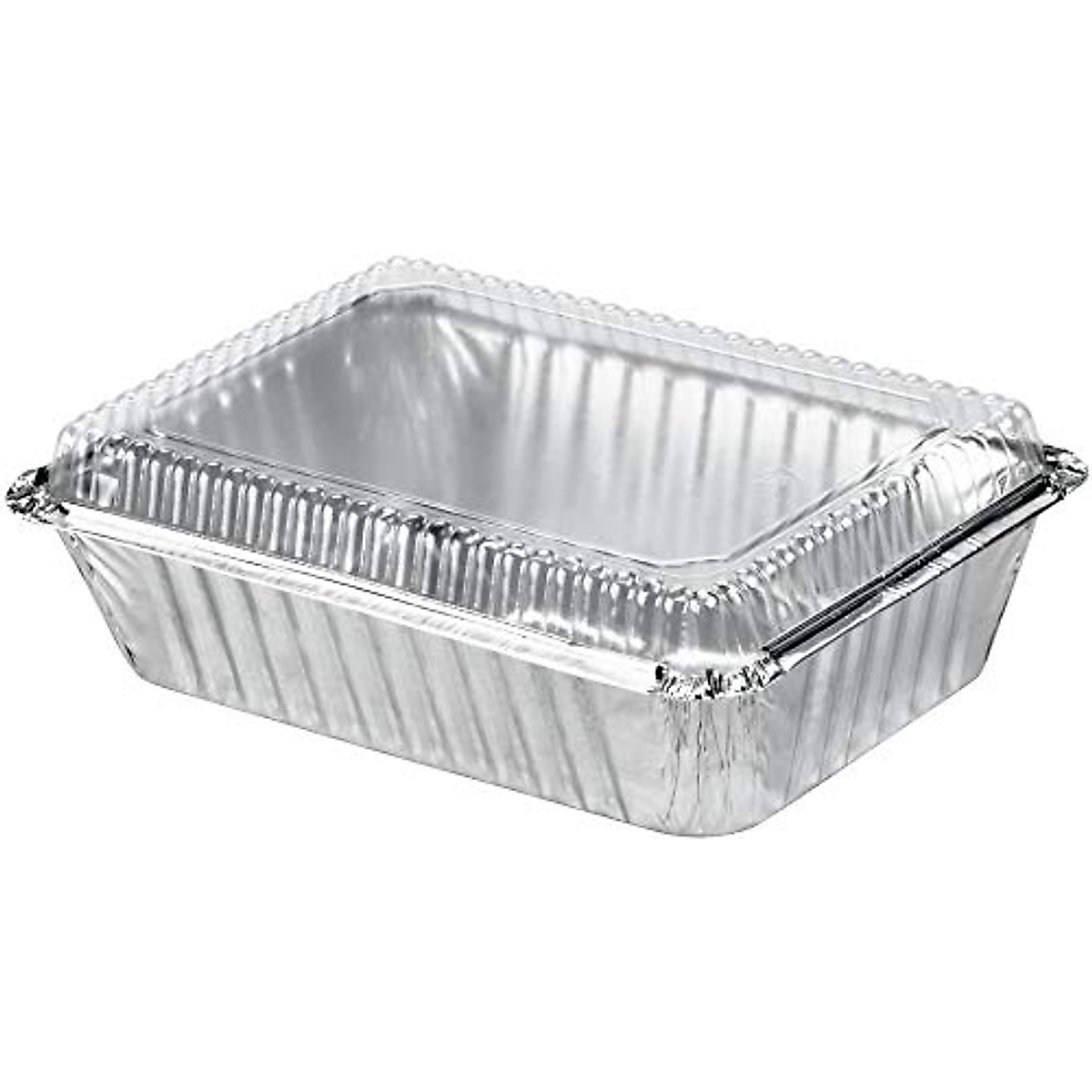 DecorRack 14 2.25 Lb Aluminum Pan with Dome Lid, Heavy Duty Rectangular Tin Foil Pans, Perfect for Reheating, Baking, Roasting, Meal Prep, To-Go Containers, Environmentally Friendly (Pack of 14)