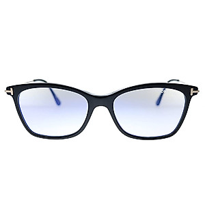 Eyeglasses Tom Ford FT 5712 -B 001 Shiny Black/Blue Block Lenses