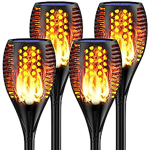 Balight Solar Torch Lights, 96 LED Waterproof Flickering Flames Solar Lights Outdoor Landscape Decoration Lighting Dusk to Dawn Auto On/Off Security Torch Light for Patio Garden Yard Driveway