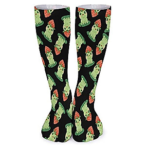 Strawberry Frog Socks 5 Pairs Pack Funny Crew Socks Novelty Dress Socks for Women Men Boys Girls