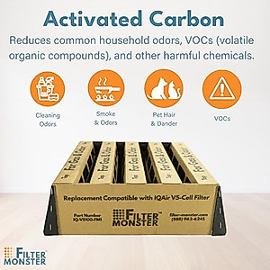 Filter-Monster - Replacement HEPA Air Filter - Compatible with IQAir HealthPro Series V5-Cell Gas & Odor Filter