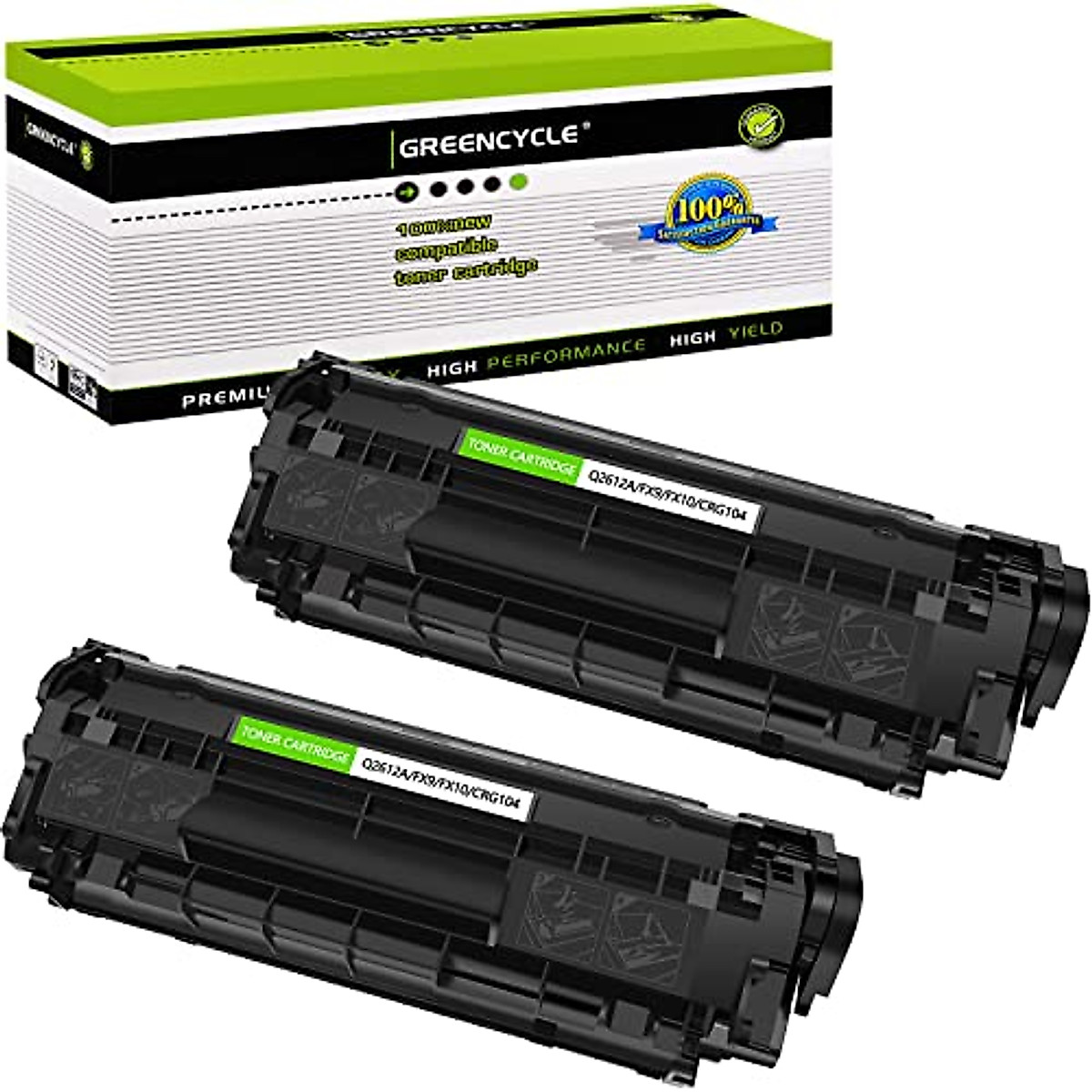 greencycle 2 PK Replacement Compatible for Canon 104 0263B001AA Black Toner Cartridge imageCLASS MF4150 MF4270 MF4350d Laser Toner Printers