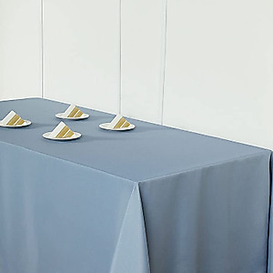 Efavormart 90x132 Dusty Blue Wholesale Rectangle Polyester Tablecloth Linen Wedding Party Restaurant Tablecloth