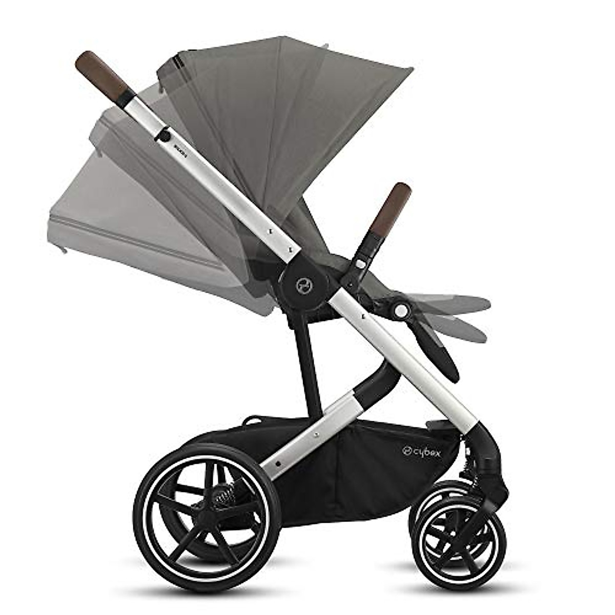 Cybex Balios S Lux Toddler and Baby Stroller with Reversible Seat, Unique One-Pull Harness, and Multiple Recline - Travel System Ready, with One Hand Fold, Soho Gray