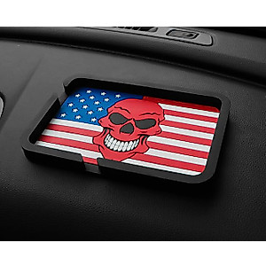 ZBGUN 1 PC Car Dashboard Anti-Slip Pad with American Flag Pattern, 7.6" x 5.5" x 0.6" Car Phone Cradle, Multi-Functional Storage Mat, Universal for Most Cars, Trucks and Vans (Red)