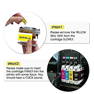 LC203 LC201 Ink Cartridges for Brother LC201XL LC203XL Ink to Work with Brother MFC-J460DW MFC-J480DW MFC-J485DW MFC-J680DW MFC-J885DW Printer (6BK 2C 2M 2Y, 12 Pack)